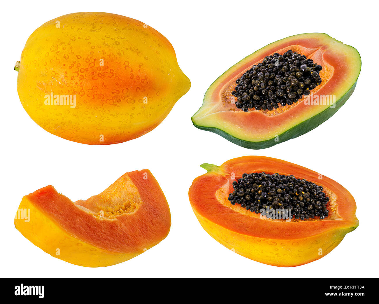 papaya isolated on a white background Stock Photo - Alamy