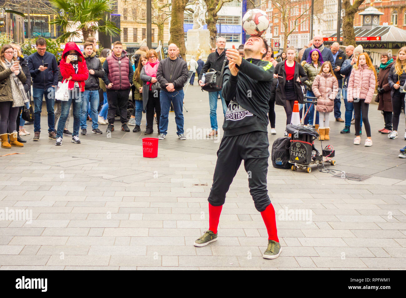 Street entertainers buskers preforming in central London England UK ...