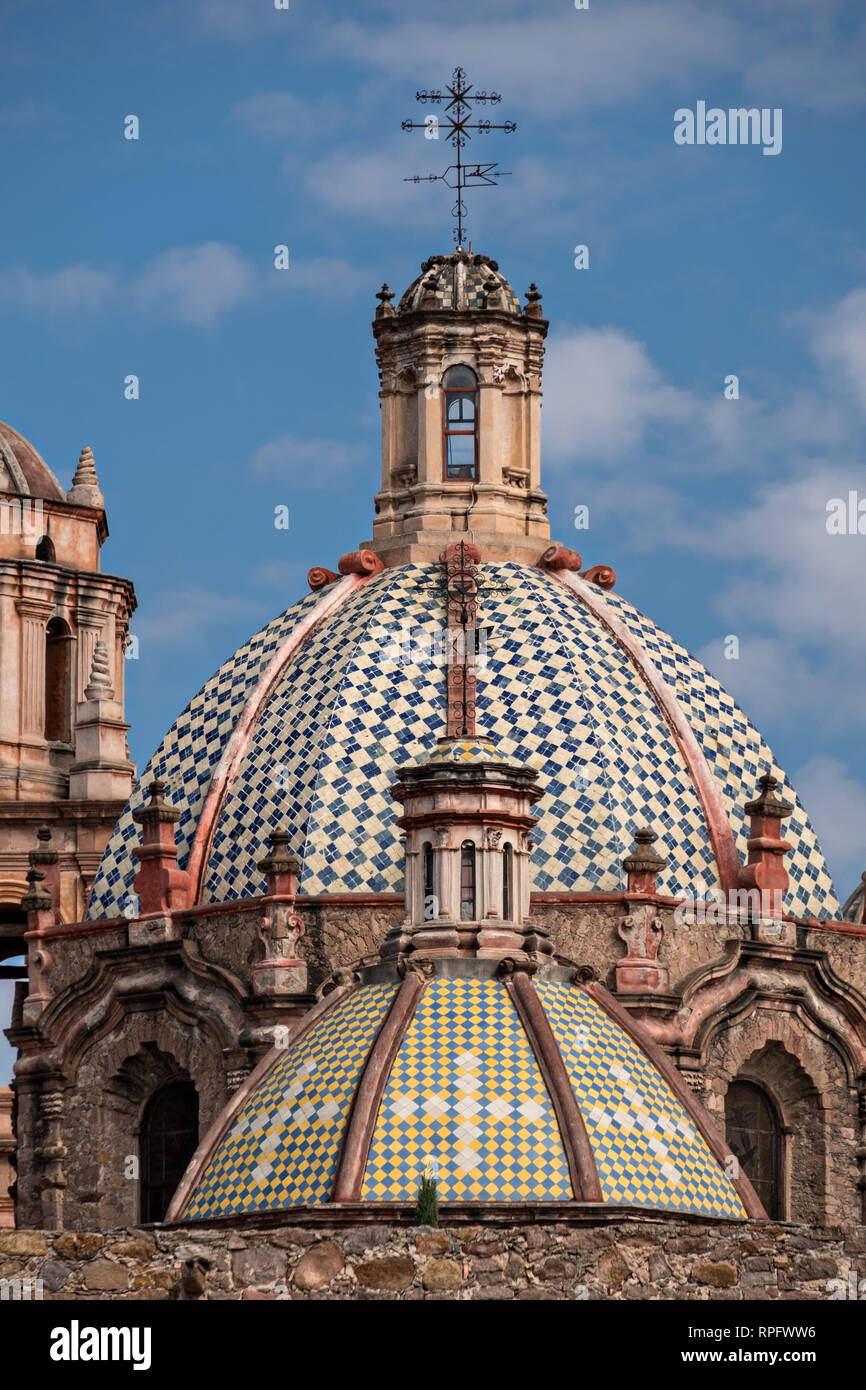 The tiled domes of the San Francisco Convent and the Aranzazu Chapel in ...