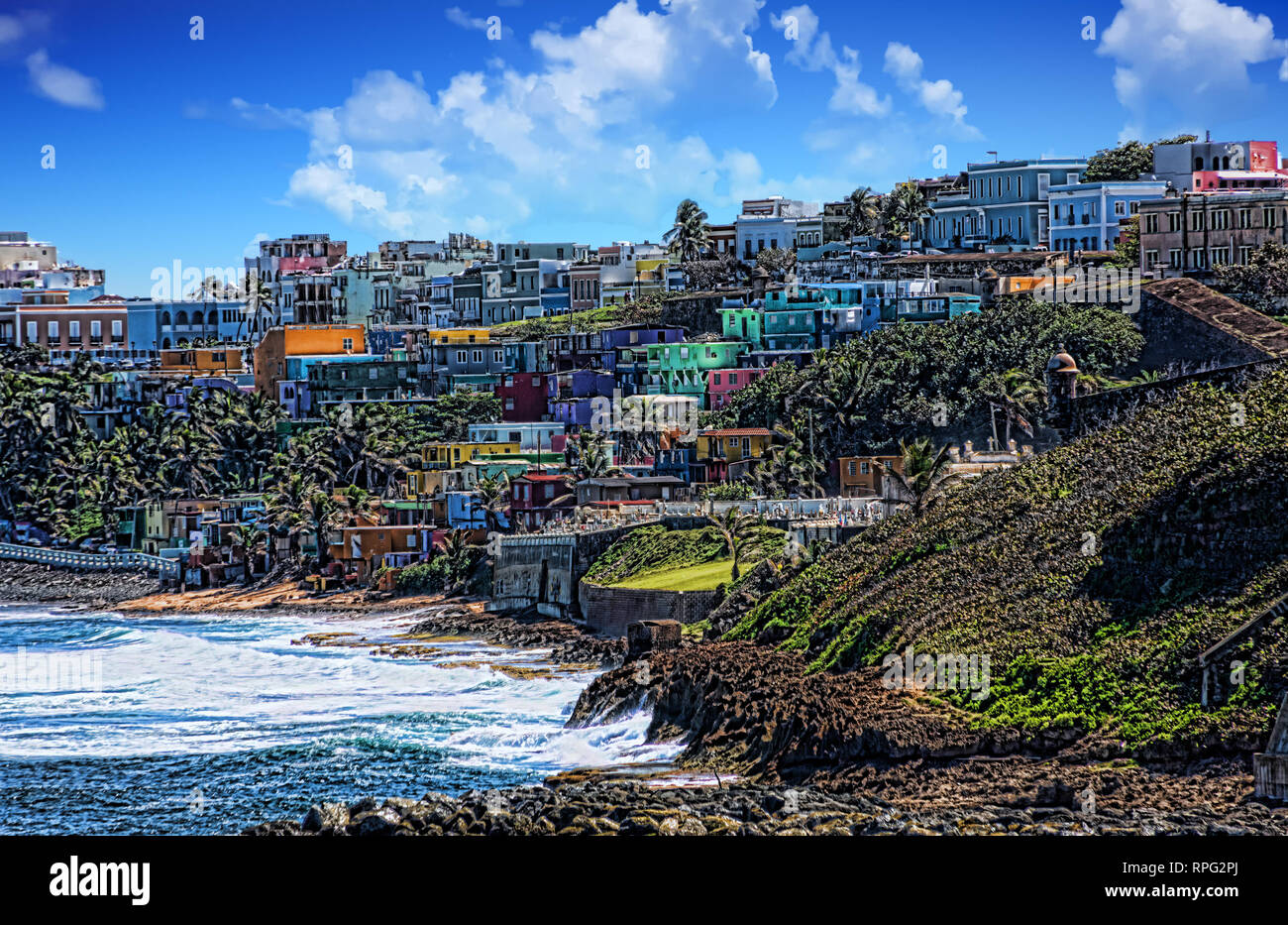The Colorful Coast in Old San Juan known as La Perla, or The Pearl ...