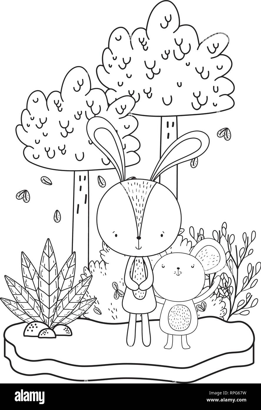 little rabbit in the landscape Stock Vector Image & Art - Alamy