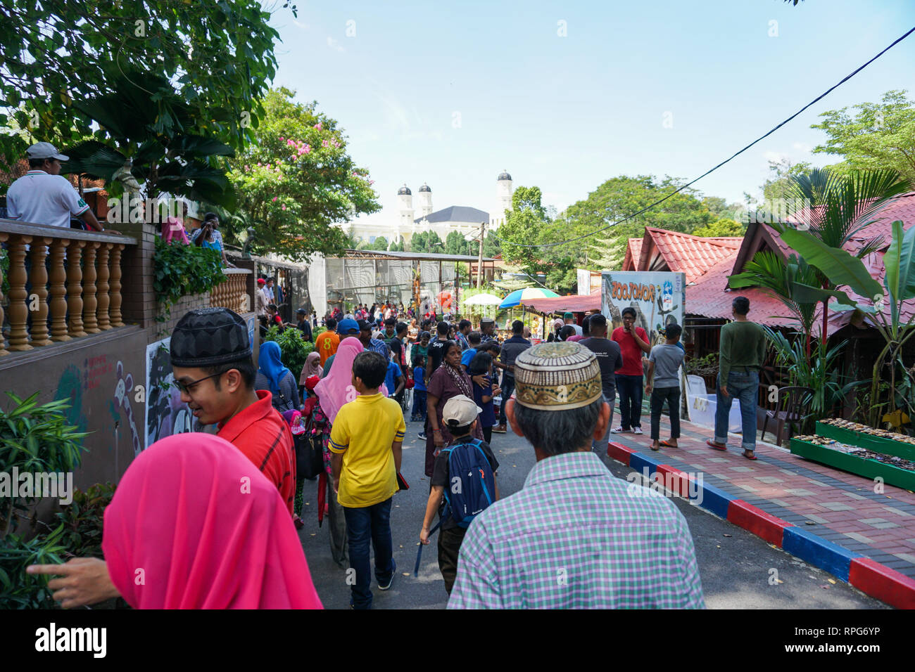 JOHOR, MALAYSIA - FEBRUARY 2019 : Malaysian spending their Chinese New ...