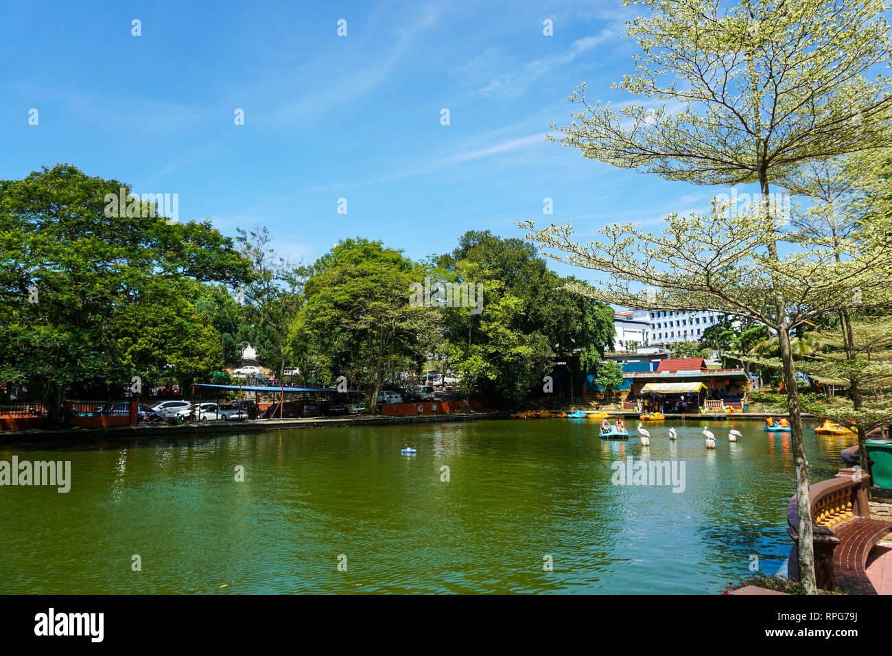 JOHOR, MALAYSIA - FEBRUARY 2019 : Malaysian spending their Chinese New ...