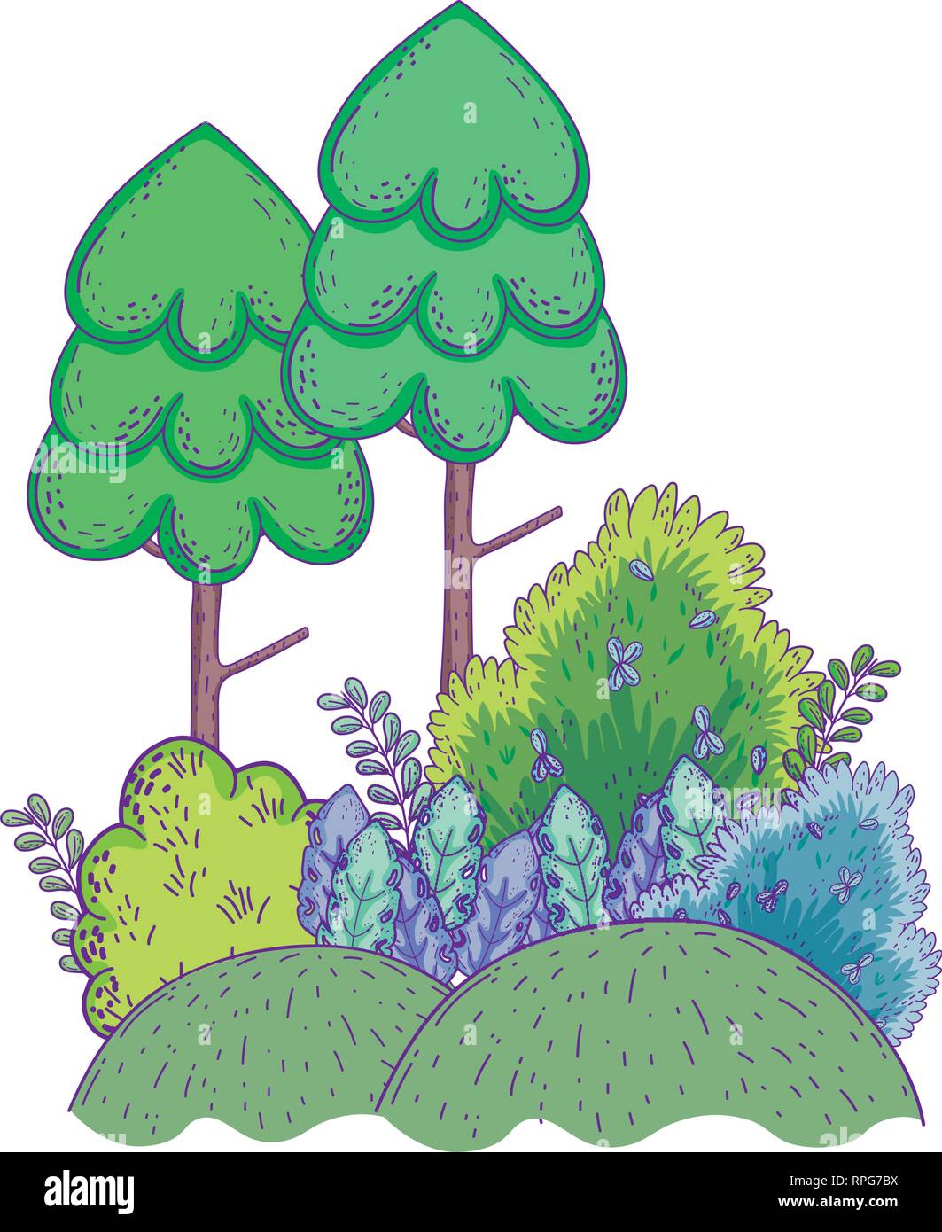 beautiful forest landscape scene Stock Vector Image & Art - Alamy