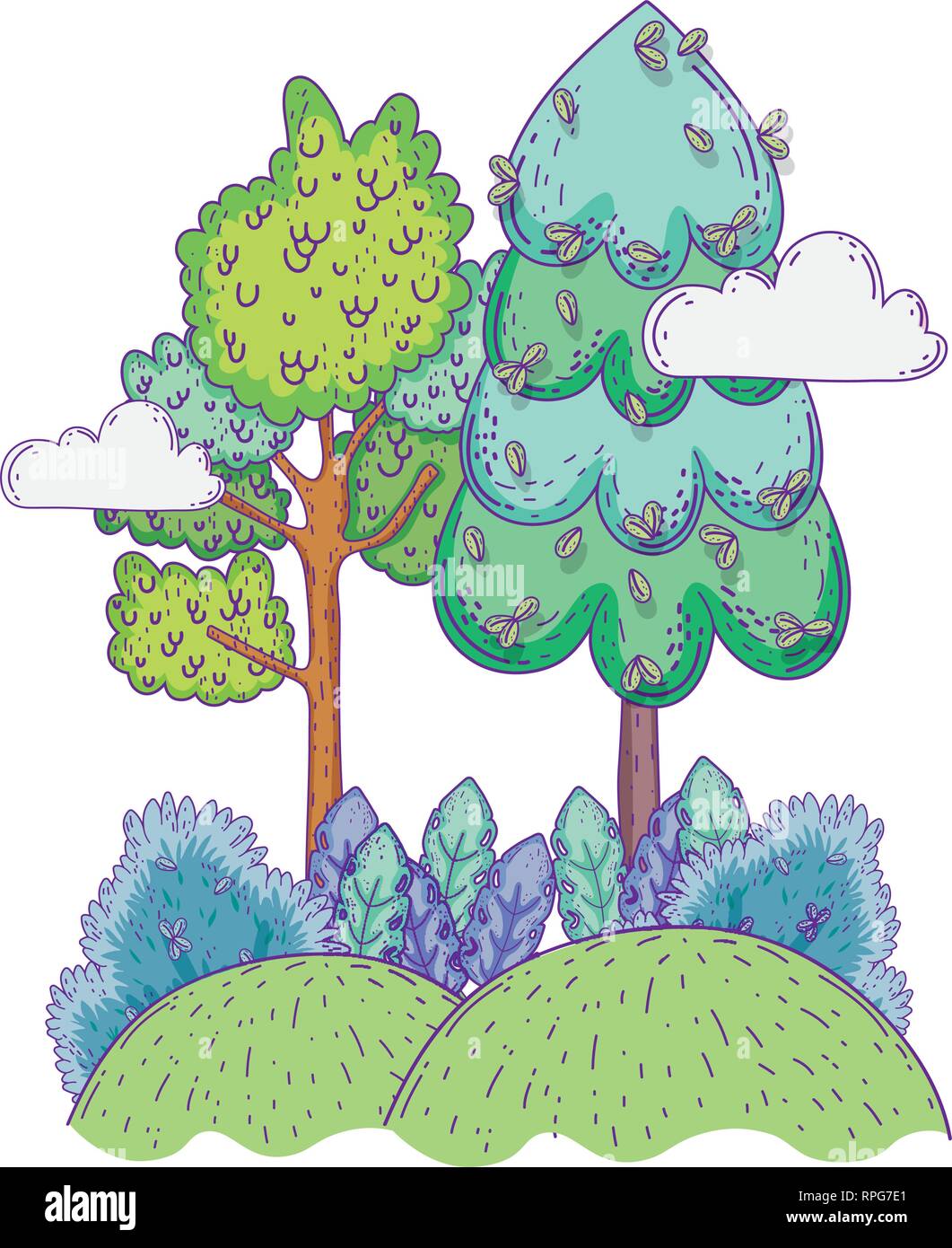 beautiful forest landscape scene Stock Vector Image & Art - Alamy