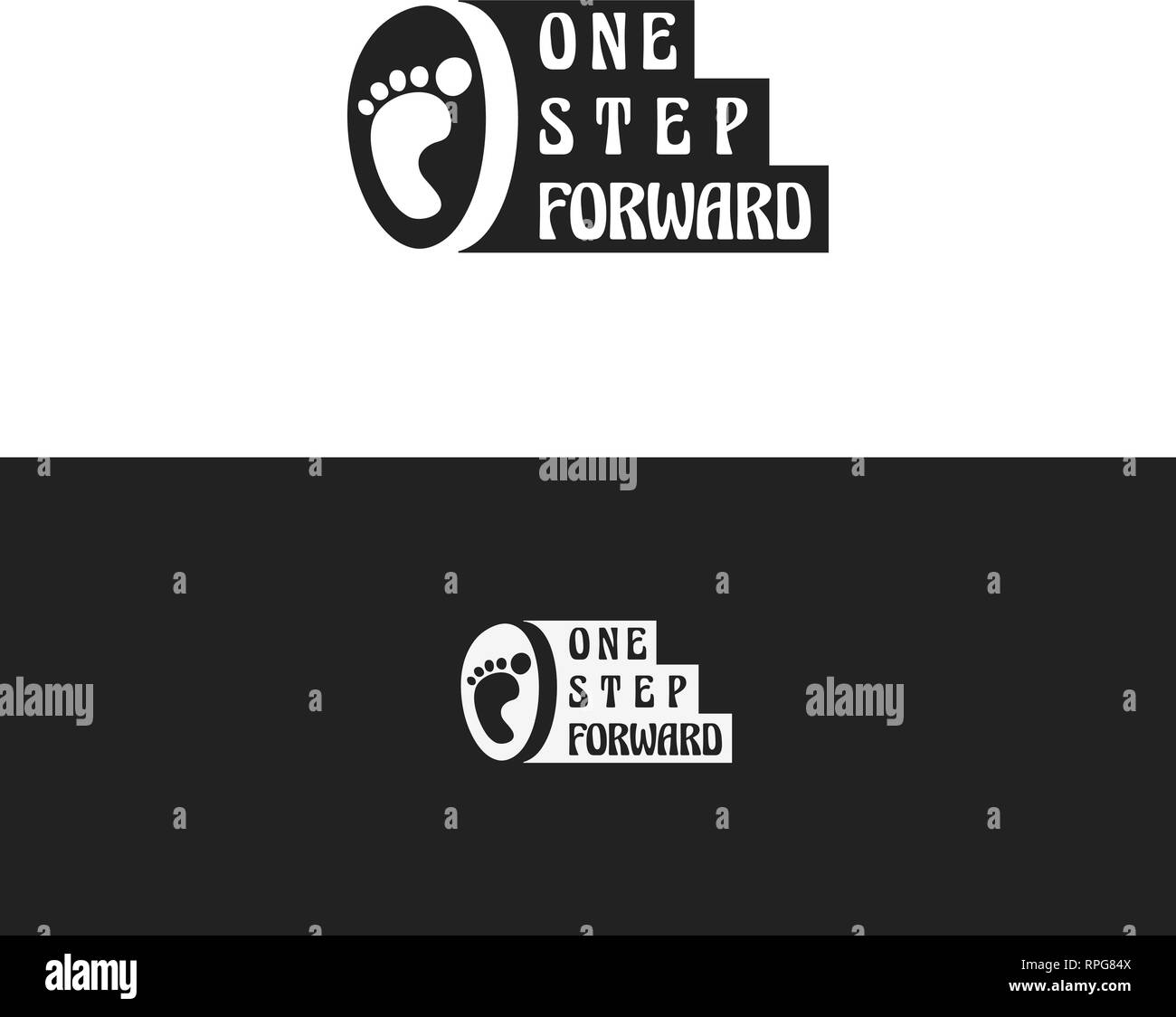 vector illustration one step forward logo design Stock Vector Image ...