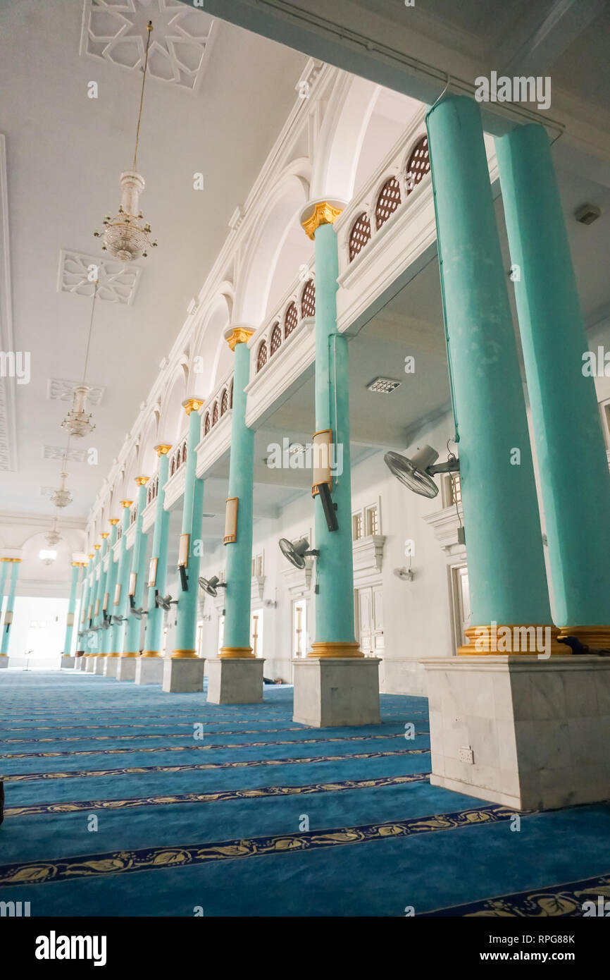 View of the Interior of Blue Mosque of Sultan Ismail Mosque, Muar ...