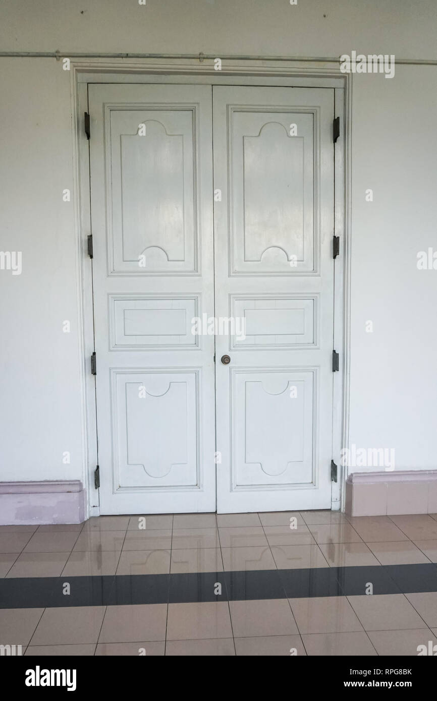 Old Wooden door with british colonial era style - image Stock Photo - Alamy