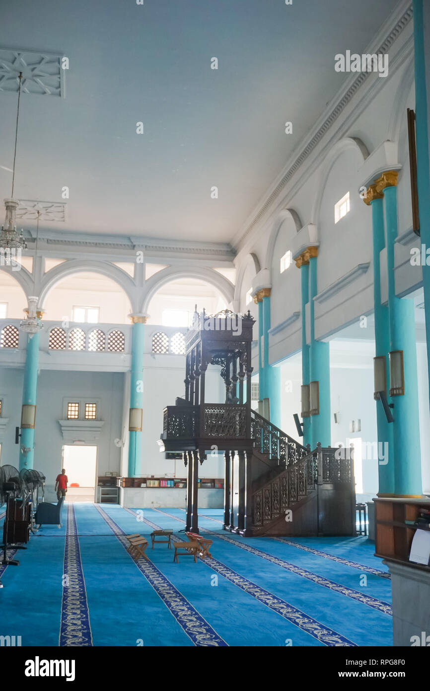 View of the Interior of Blue Mosque of Sultan Ismail Mosque, Muar ...