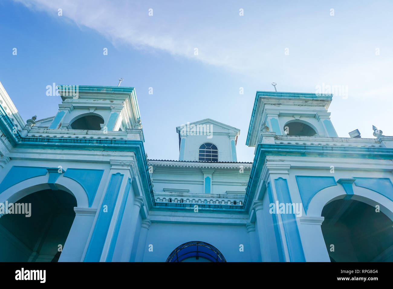 Blue mosque of Sultan Ismail Mosque located in Muar, Johor, Malaysia ...