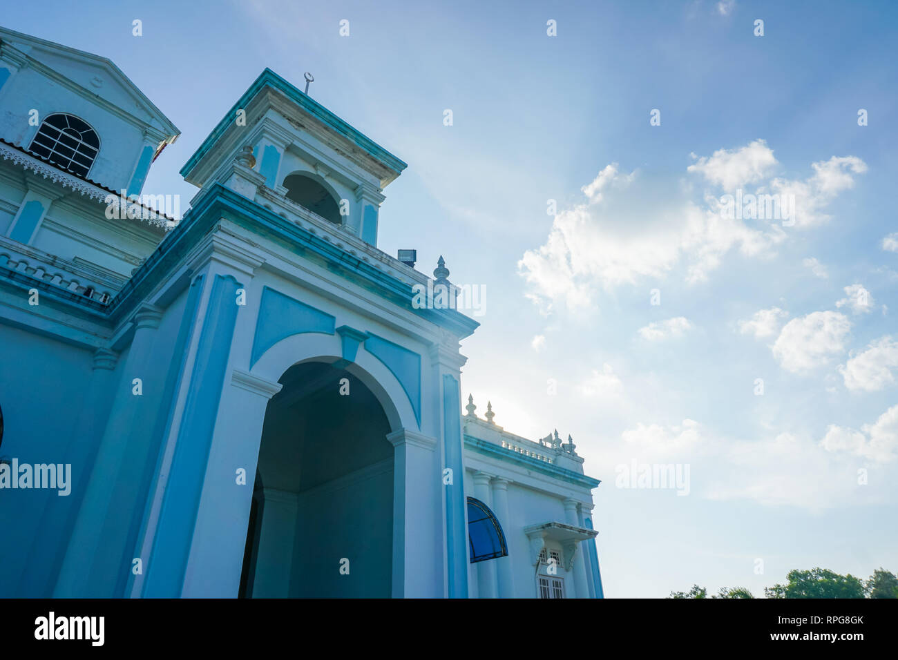Blue mosque of Sultan Ismail Mosque located in Muar, Johor, Malaysia ...