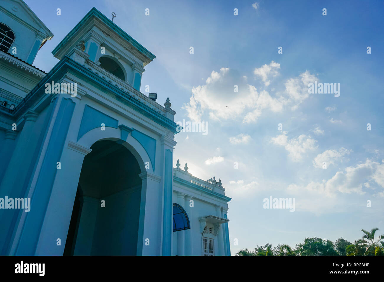 Blue mosque of Sultan Ismail Mosque located in Muar, Johor, Malaysia ...