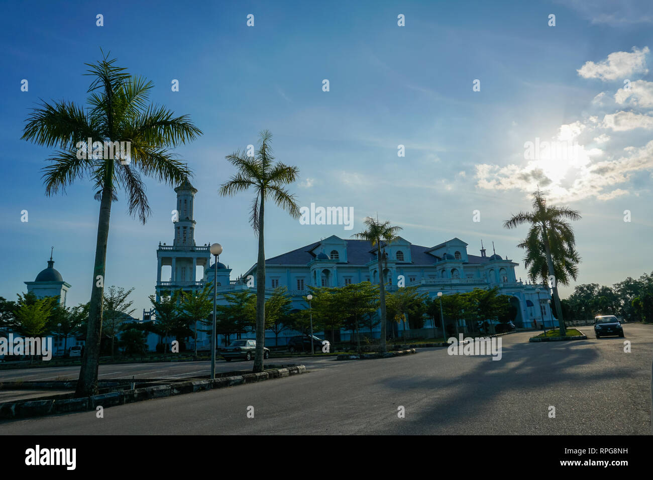 Blue mosque of Sultan Ismail Mosque located in Muar, Johor, Malaysia ...