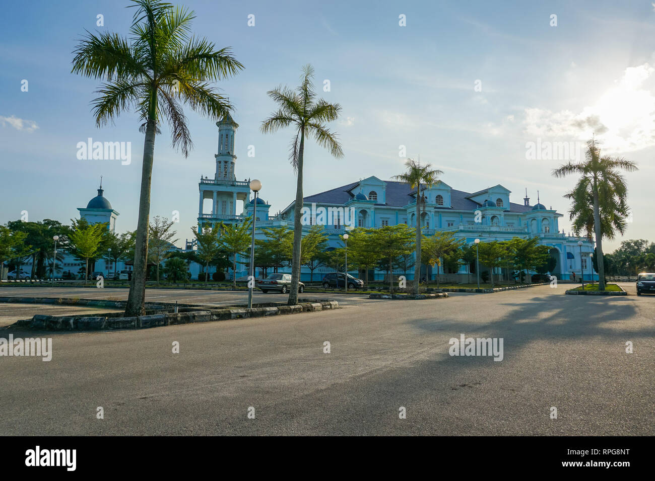 Blue mosque of Sultan Ismail Mosque located in Muar, Johor, Malaysia ...