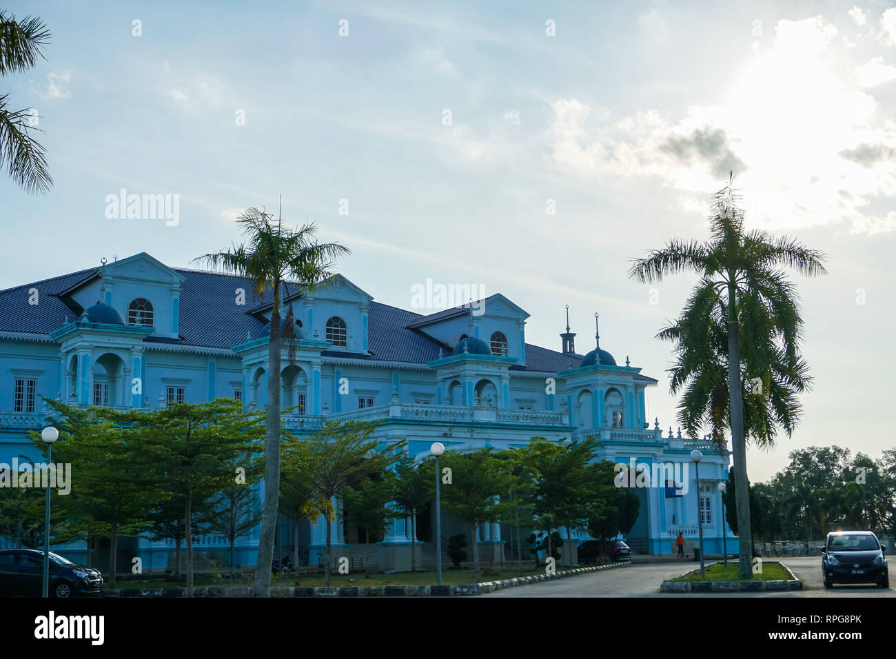 Blue mosque of Sultan Ismail Mosque located in Muar, Johor, Malaysia ...
