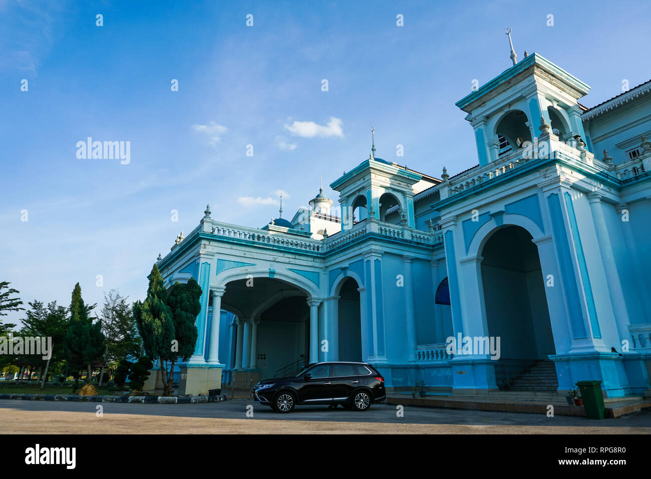 Blue mosque of Sultan Ismail Mosque located in Muar, Johor, Malaysia ...