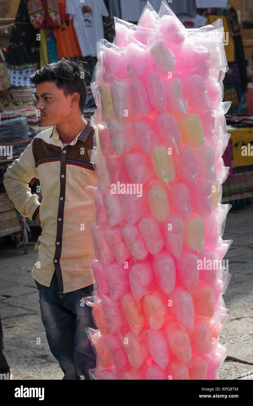 Man selling cotton candy in hi-res stock photography and images - Alamy