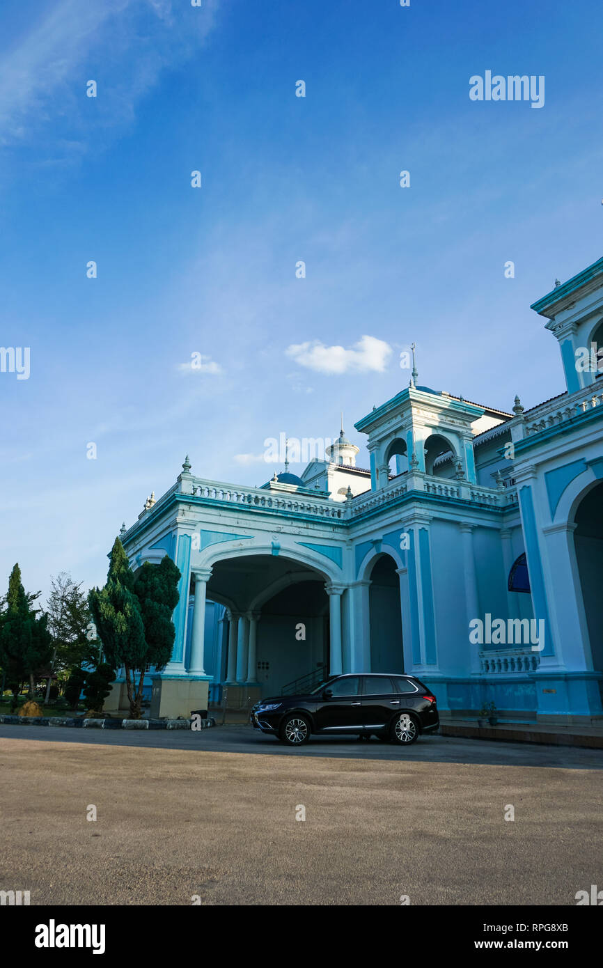 Blue mosque of Sultan Ismail Mosque located in Muar, Johor, Malaysia ...