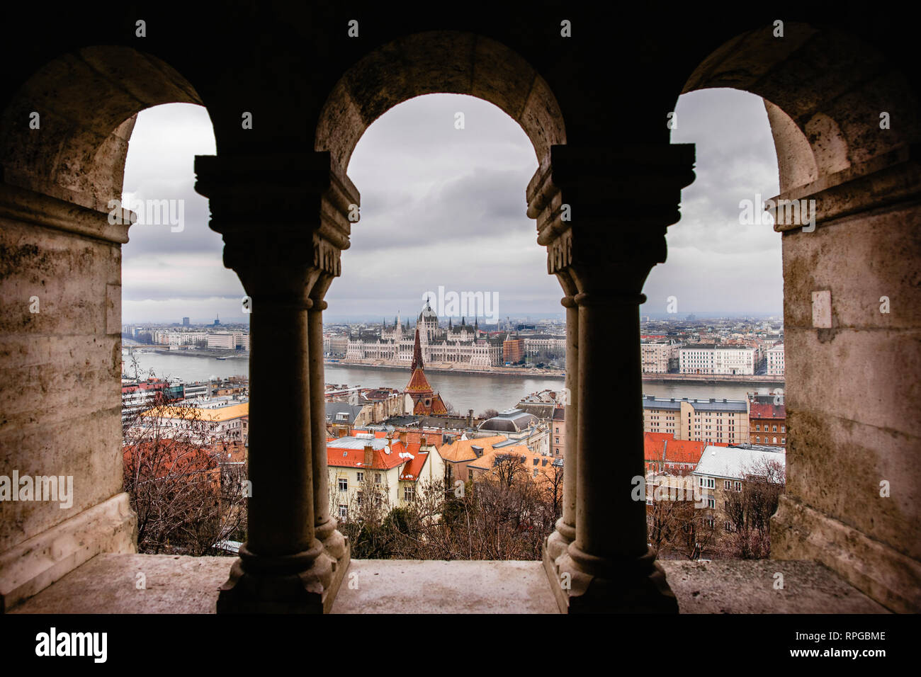 Views of the Hungarian Parliament through the walls of the Budapest ...