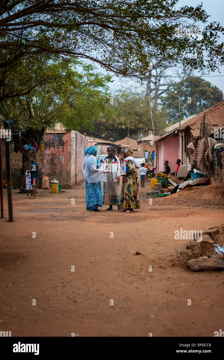 Bissau, Republic of Guinea-Bissau - February 6, 2018: Three women ...