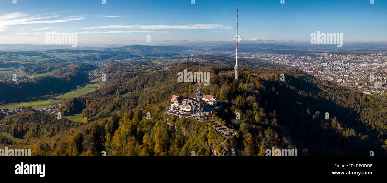 Aerial view of Uetliberg mountain in Zurich, Switzerland Stock Photo ...