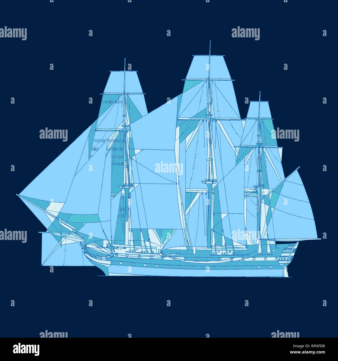 Geometric boat vector art hi-res stock photography and images - Alamy