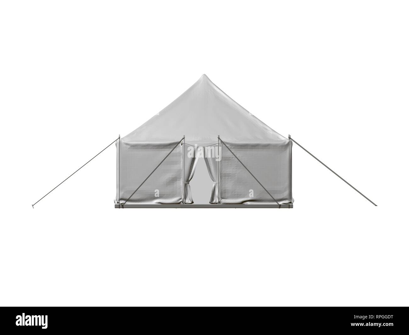 Realistic tent with mounts. Gray tent on an isolated white background ...