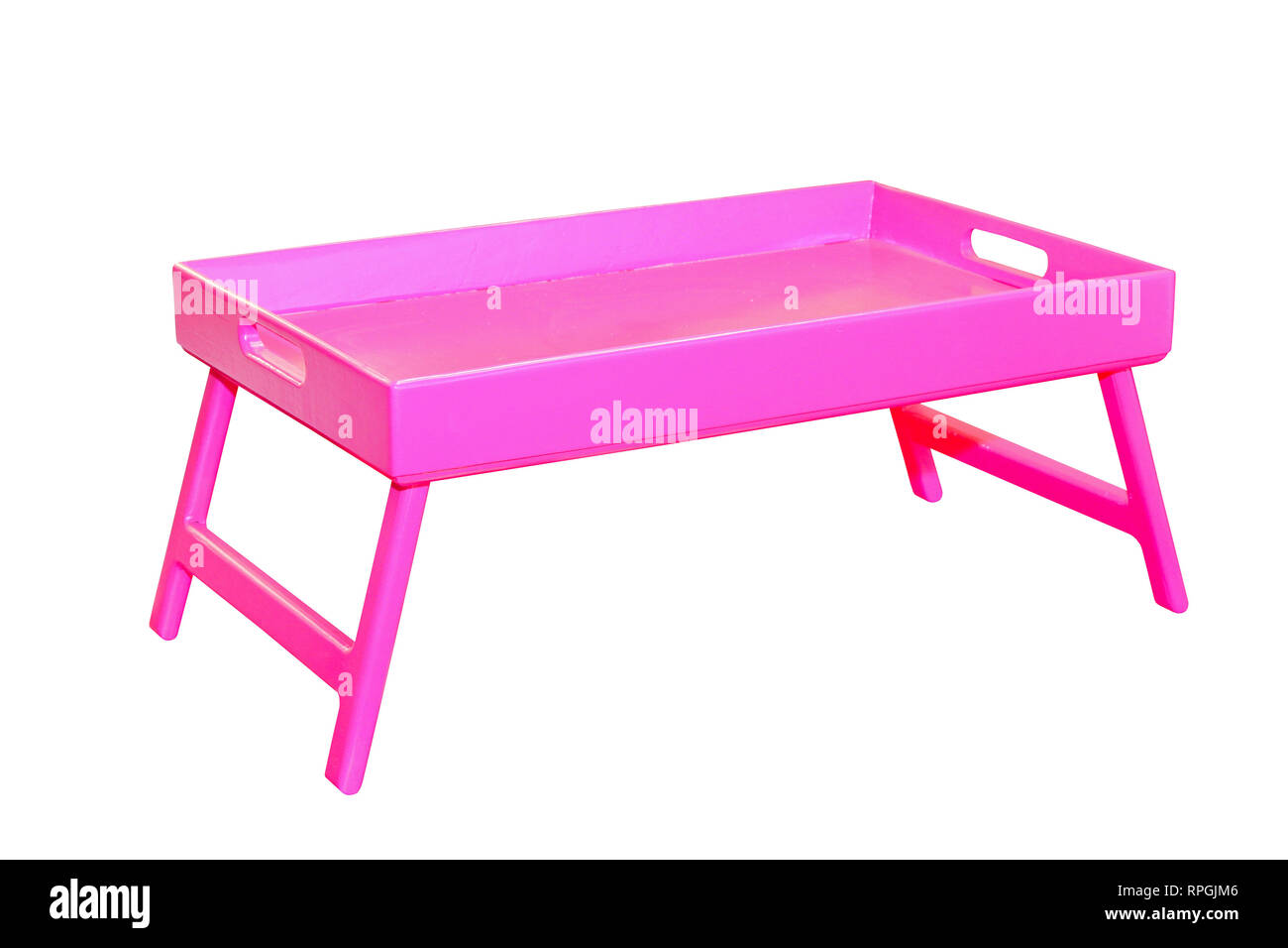 Pink breakfast tray with clipping path included Stock Photo - Alamy