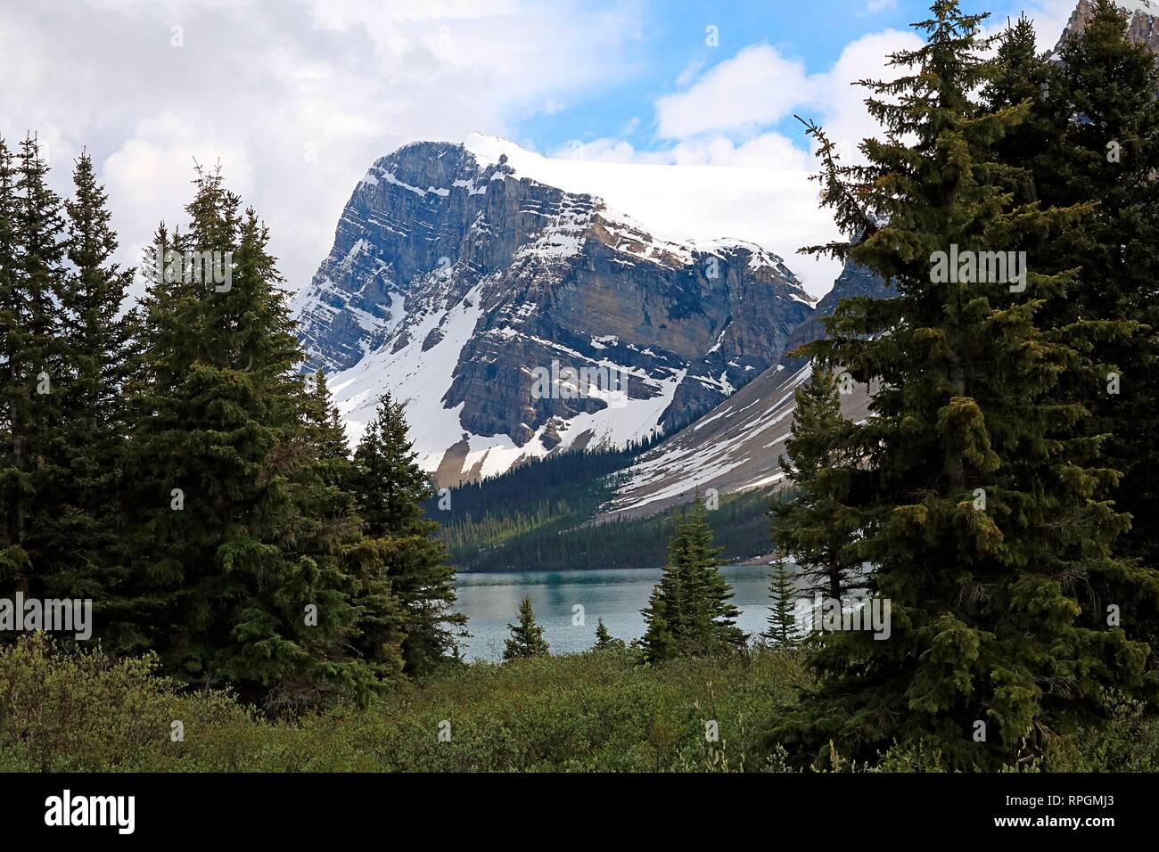 Bow Lake mountain scenic in Banff National Park Canada Stock Photo - Alamy