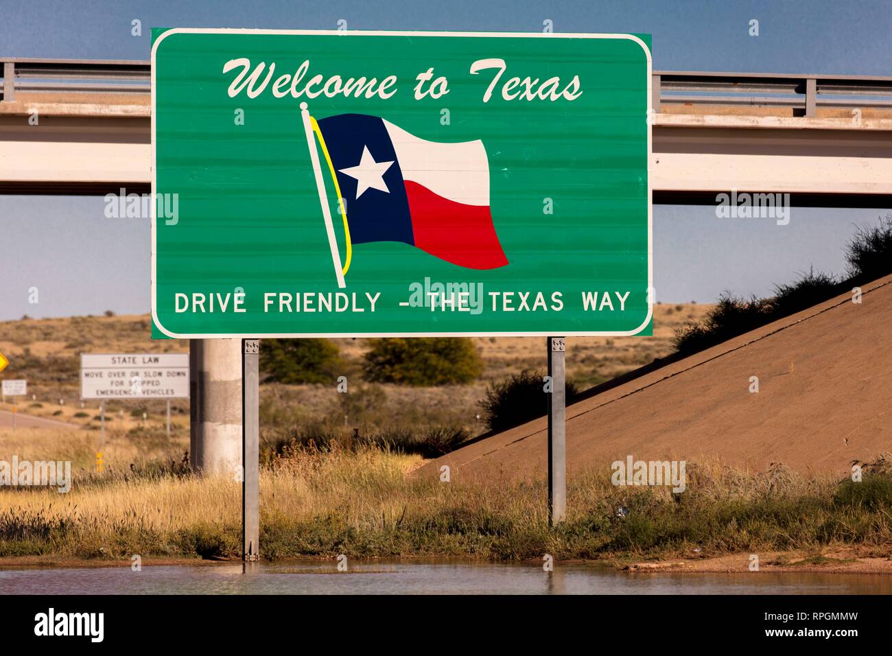 TEXAS, USA, Welcome to Texas State Sign Stock Photo - Alamy
