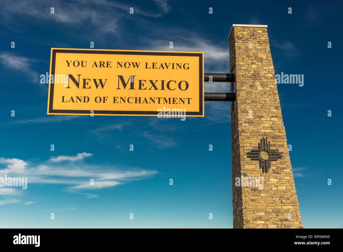 USA, Welcome to New Mexico State Sign Stock Photo - Alamy