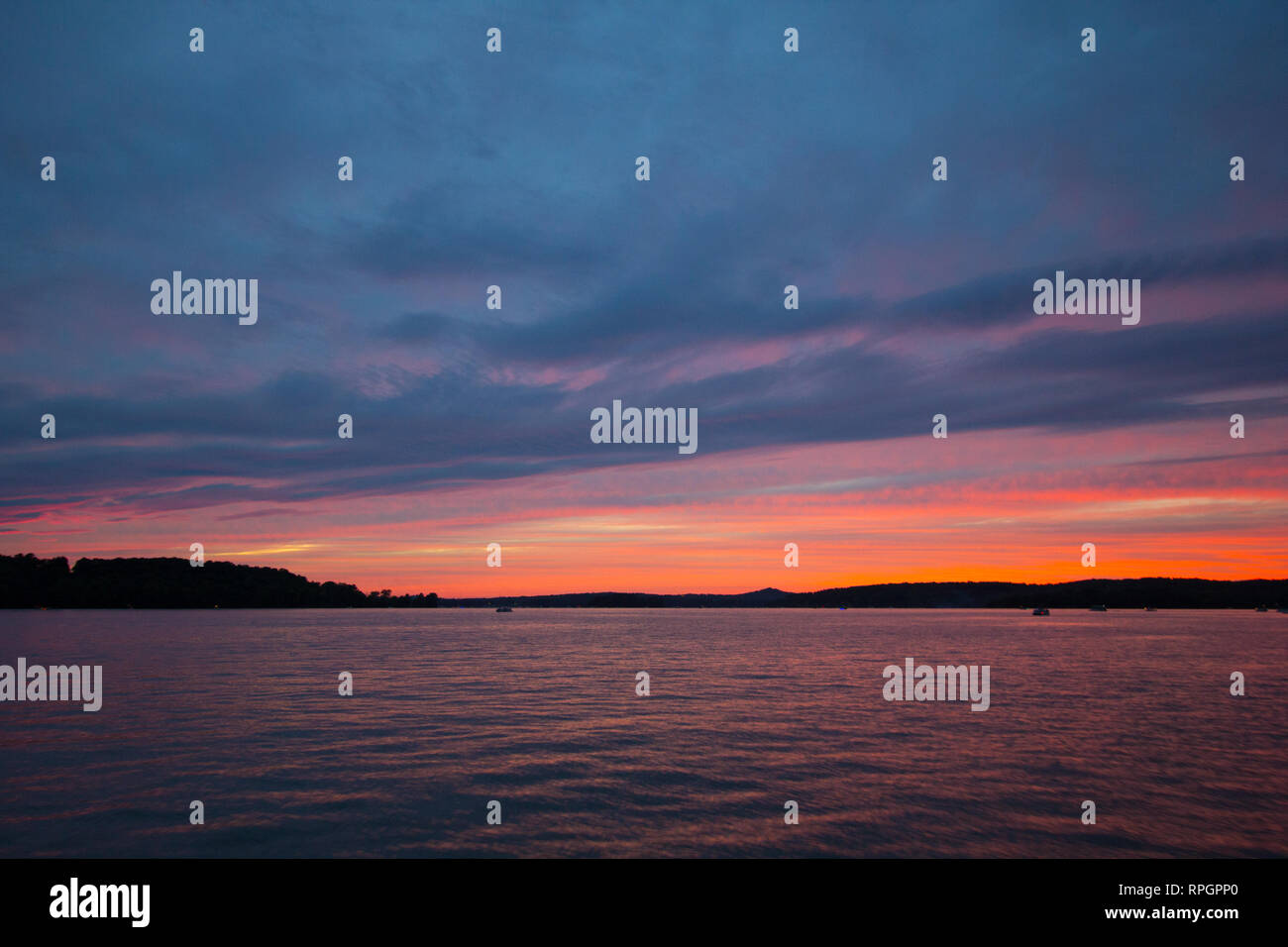 Sunset at Seneca Lake, Ohio Stock Photo - Alamy