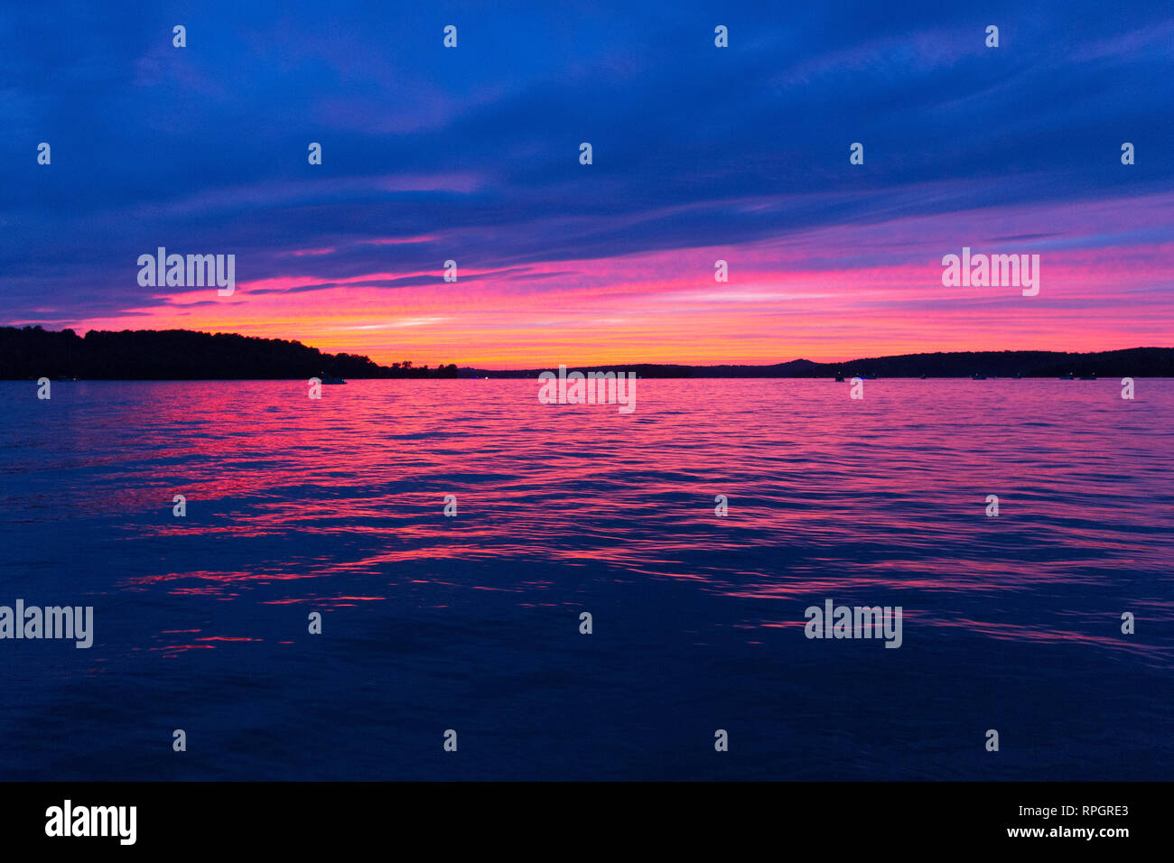 Sunset at Seneca Lake, Ohio Stock Photo - Alamy