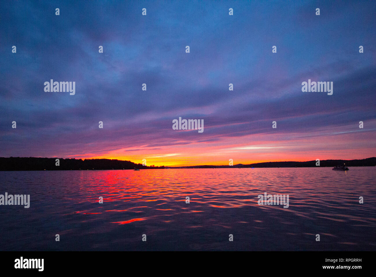 Sunset at Seneca Lake, Ohio Stock Photo - Alamy