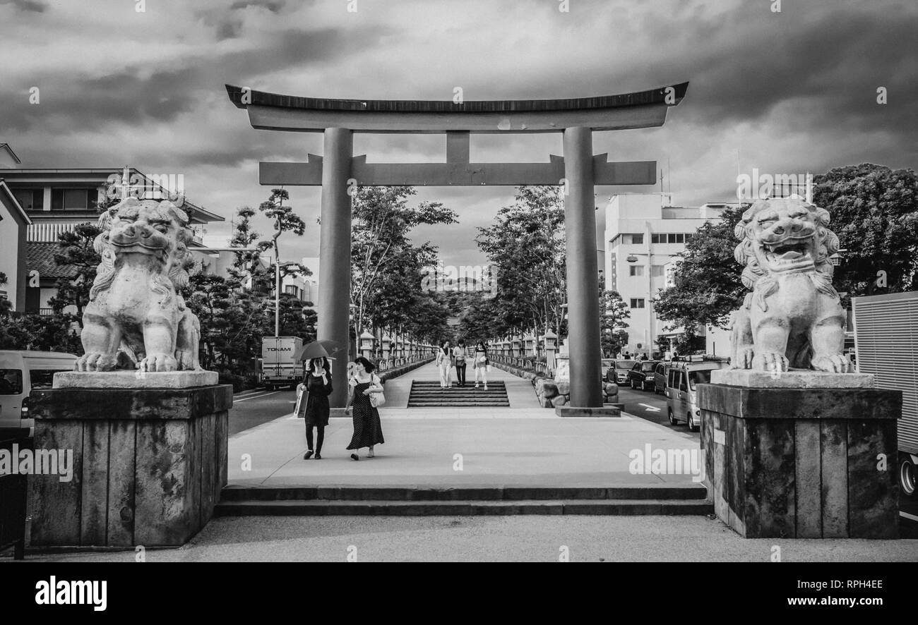 Typical Japanese Red Gate in the Streets of Kamakura called Torii Gate ...