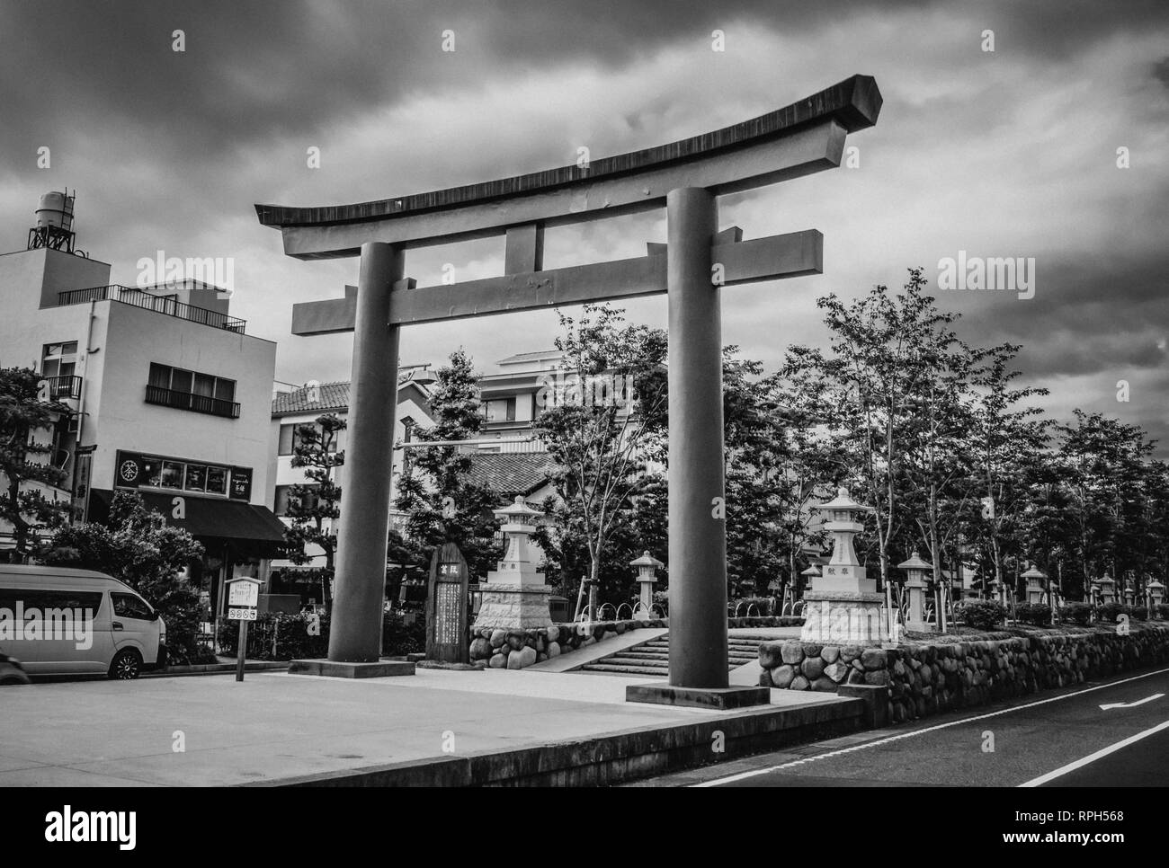 Typical Japanese Red Gate in the Streets of Kamakura called Torii Gate ...