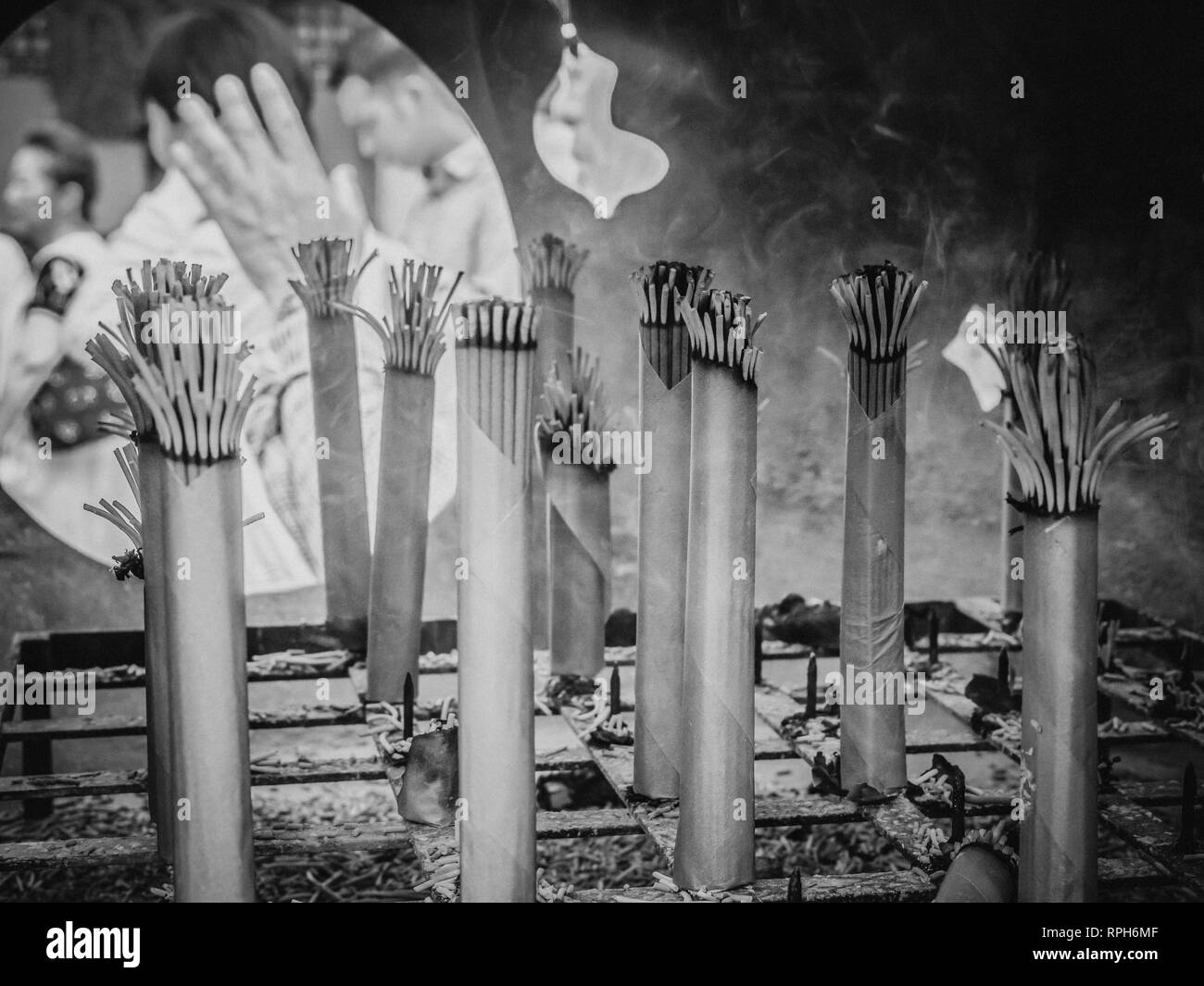 Religious incense sticks at a Japanese Temple - TOKYO / JAPAN - JUNE 12 ...