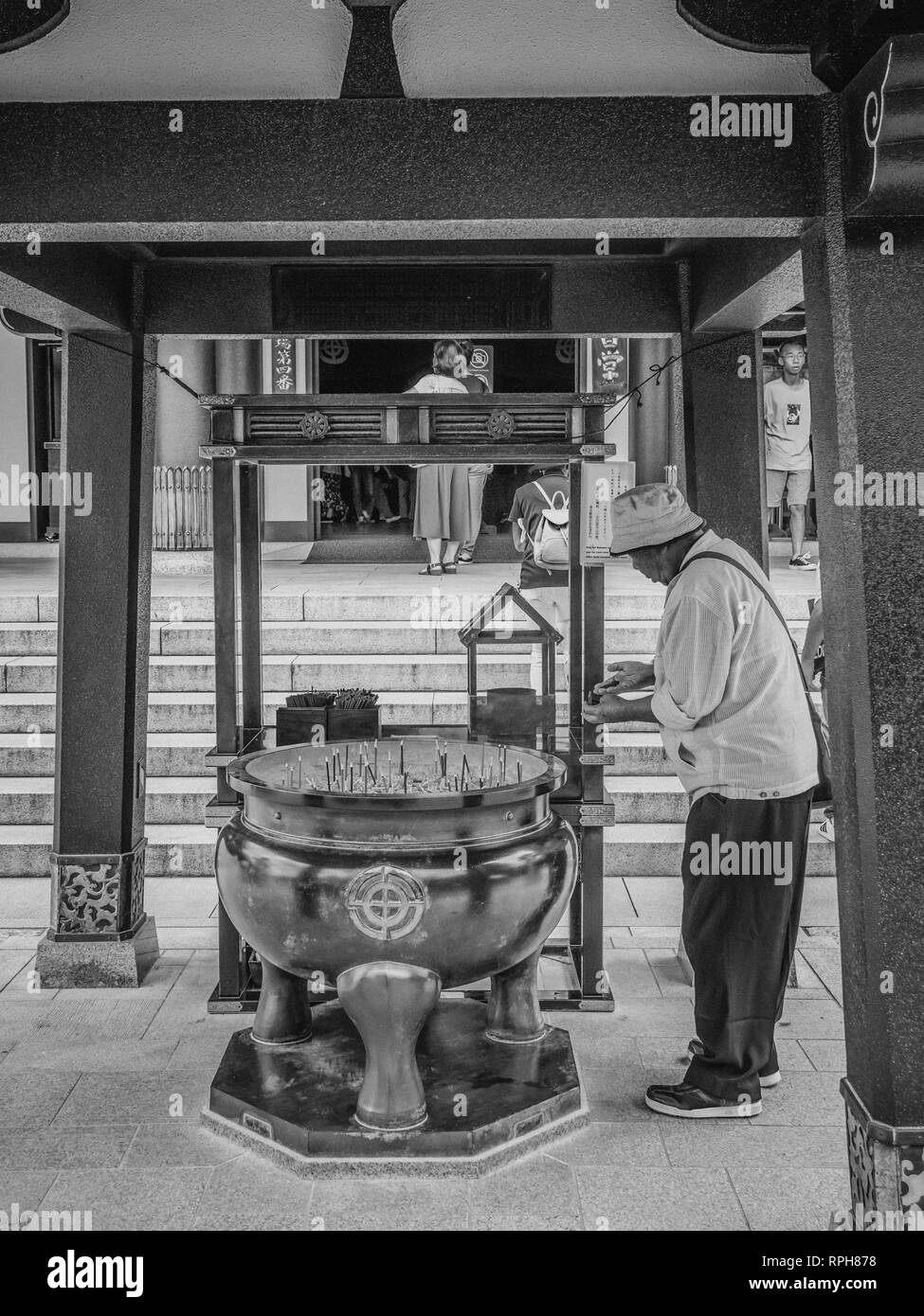 Religious incense sticks at a Japanese Temple - TOKYO / JAPAN - JUNE 12 ...