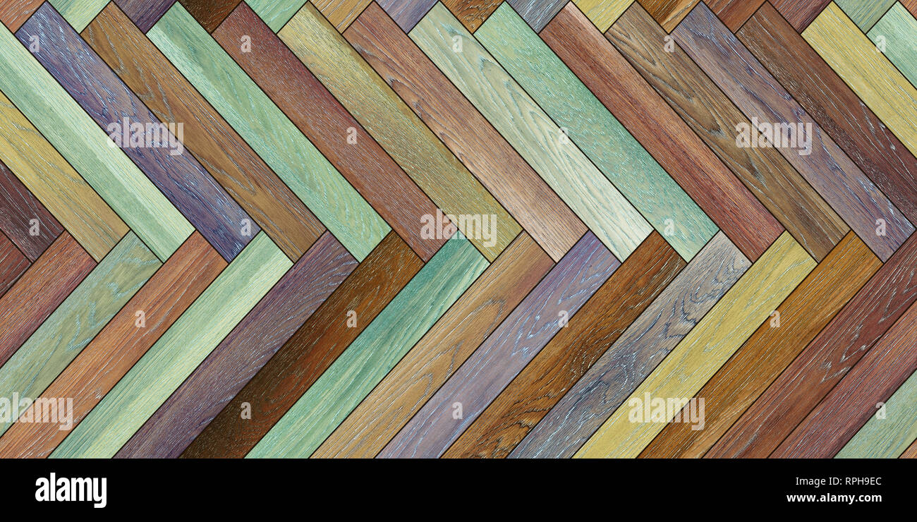 Seamless wood parquet texture (horizontal herringbone colorful Stock ...