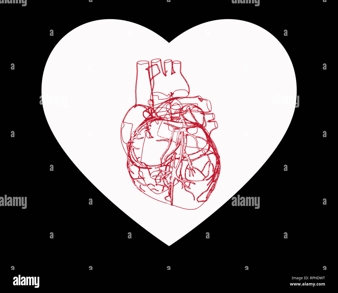 Broken Human Heart Drawing
