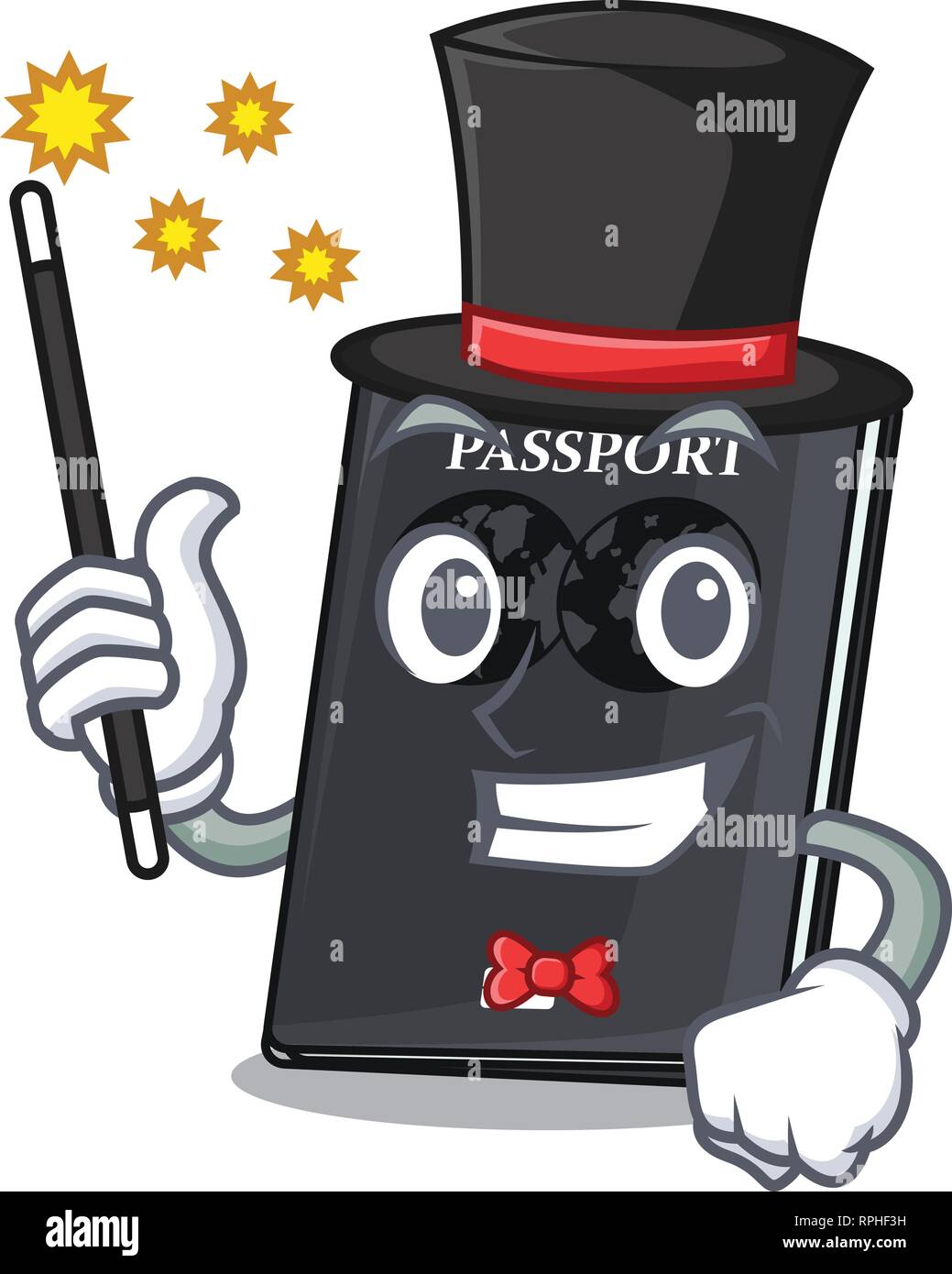 Magician black passport isolated with the cartoons Stock Vector Image ...