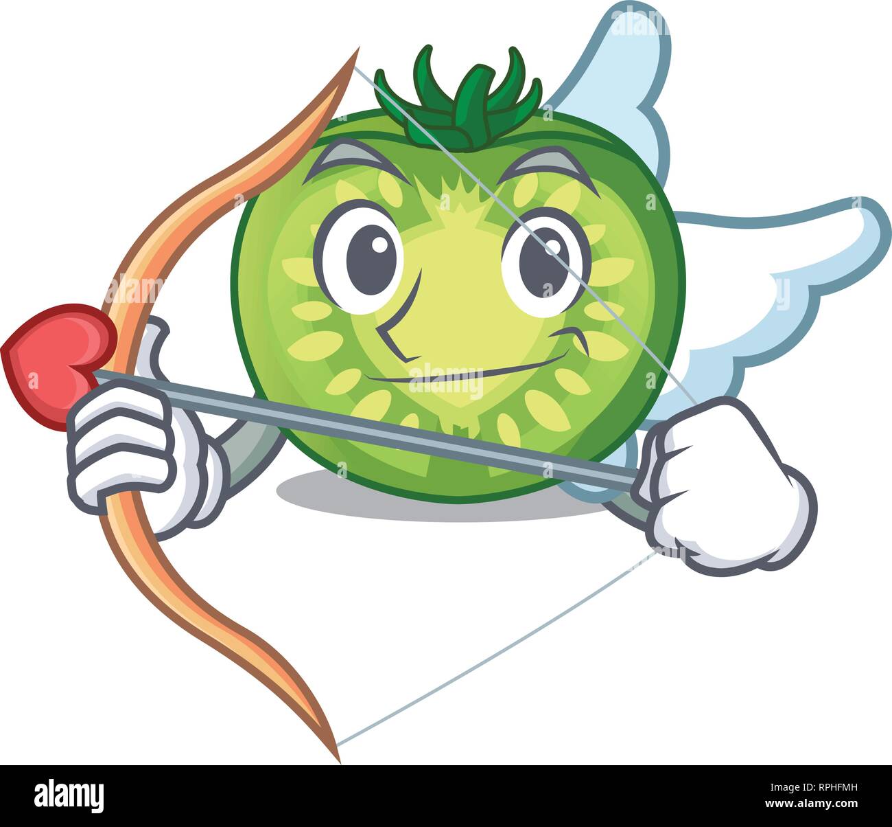 Cupid green tomato slice in cartoon bowl Stock Vector Image & Art - Alamy