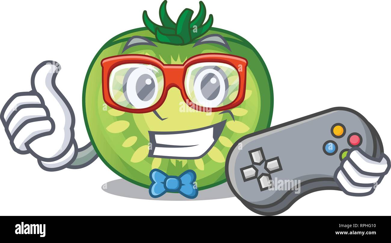 Gamer green tomato slices in cartoon shape Stock Vector Image & Art - Alamy
