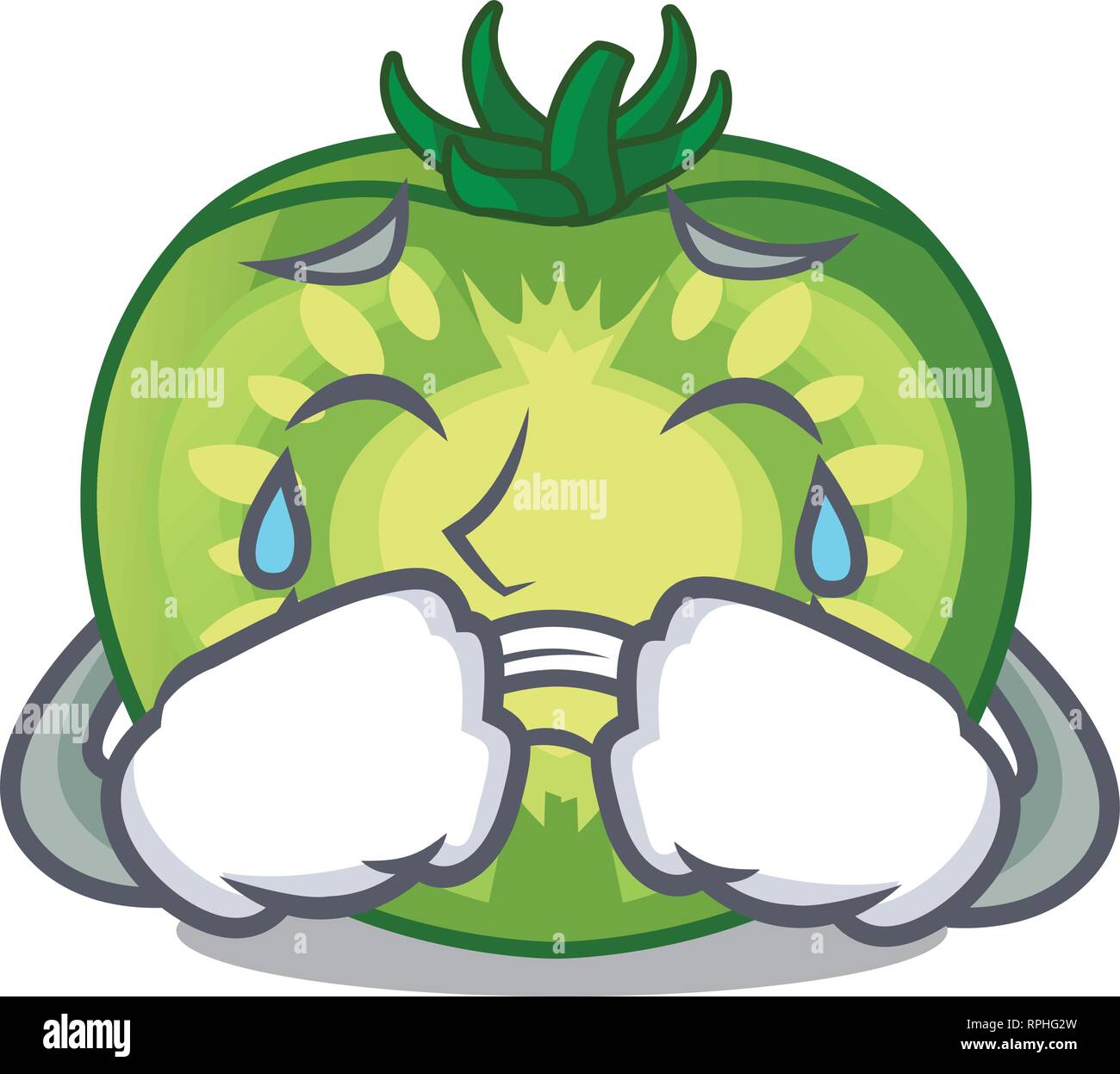Crying green tomato slices in cartoon shape Stock Vector Image & Art ...