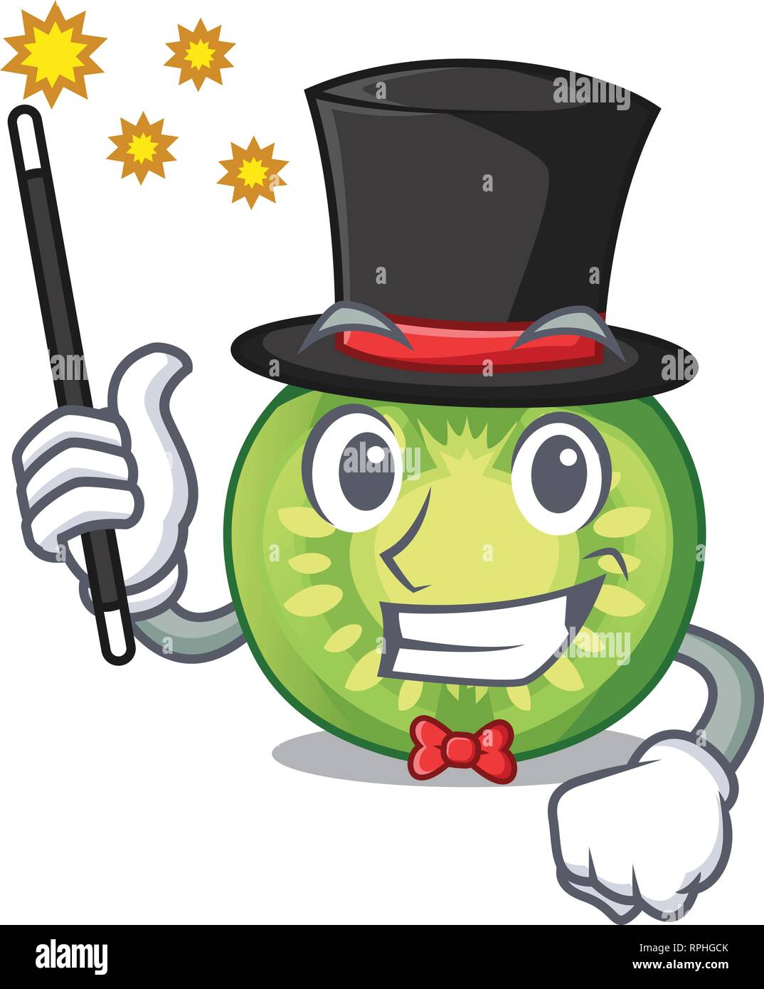 Magician green tomato slices isolated with mascot Stock Vector Image ...