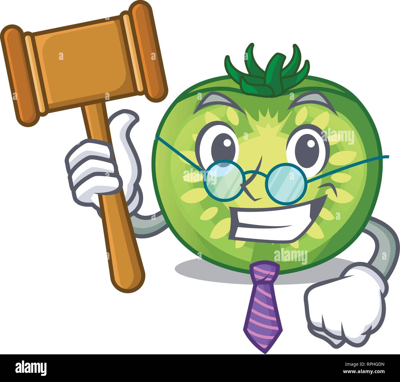 Judge green tomato slices isolated with mascot Stock Vector Image & Art ...