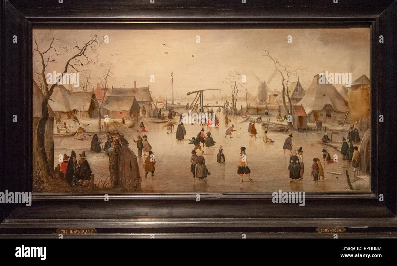 ice scene by painter Hendrick Avercamp Stock Photo - Alamy