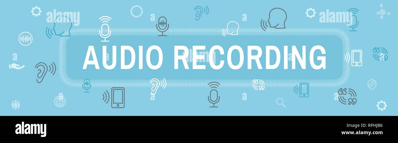 Audio Recording / Voice Command Icon with Sound Wave Images Stock ...
