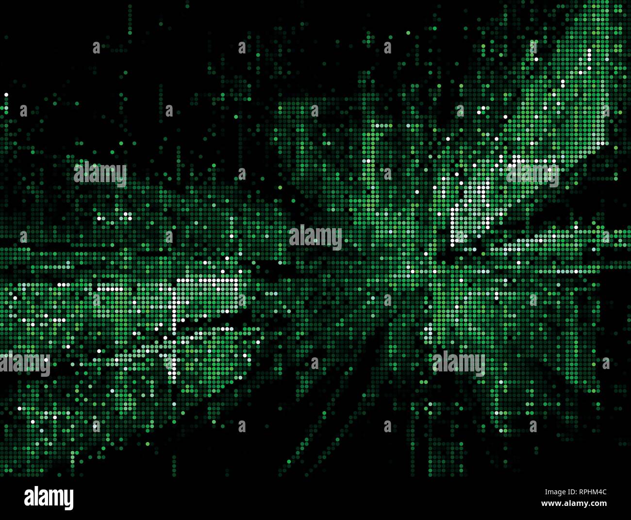 Green and black perspective technology background - vector illustration ...