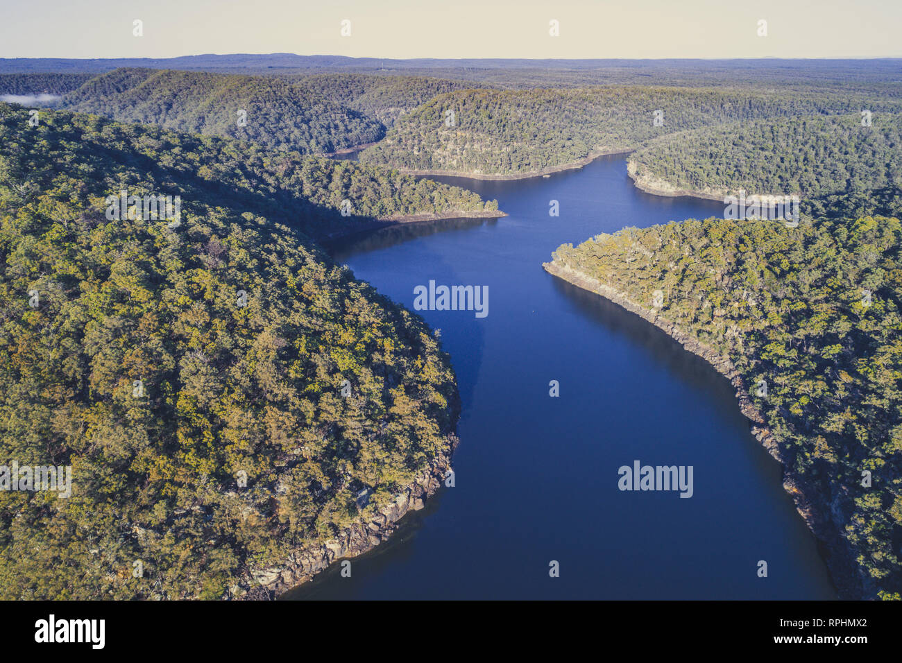 Lake Nepean aerial landscape. Bargo, New South Wales, Australia Stock ...